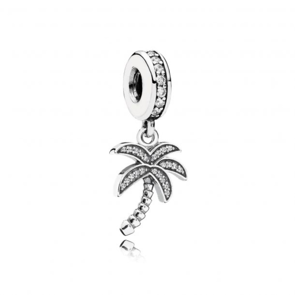 Pandora Sparkling Palm Tree Dangle Charm - Gem